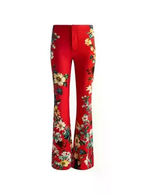 Alice + Olivia Andrew Floral-print Bootcut Trousers