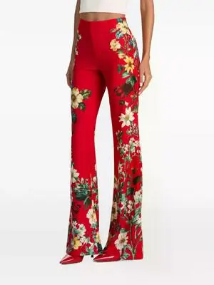 Alice + Olivia Andrew Floral-print Bootcut Trousers