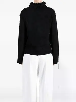 ANN DEMEULEMEESTER Ruffled Lace-up Sweater