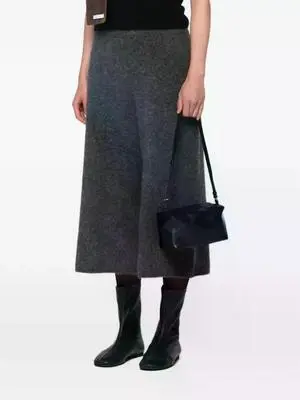 AMOMENTO Brushed-knit Culotte Trousers - Grey