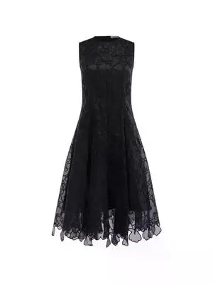 Cecilie Bahnsen Foress Embroidered Scalloped Midi Dress - Black