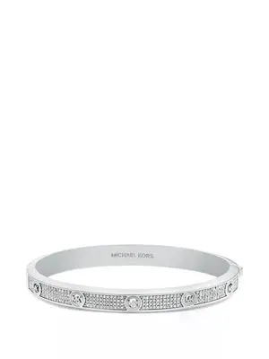 Michael Kors Pavé Logo Stud Bangle - Silver