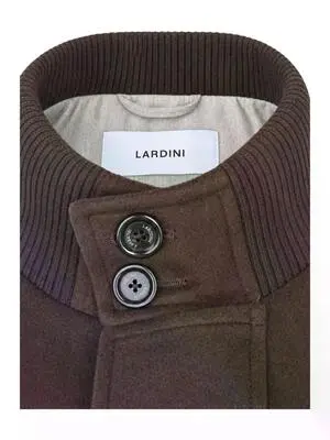 LARDINI Ribbed-knit Trim Button-up Jacket