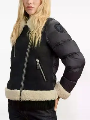 BLAUER. Candor Shearling-trim Puffer-sleeve Jacket - Black