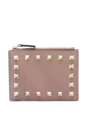 Valentino Garavani 2020s Rockstud Card Case - Neutrals