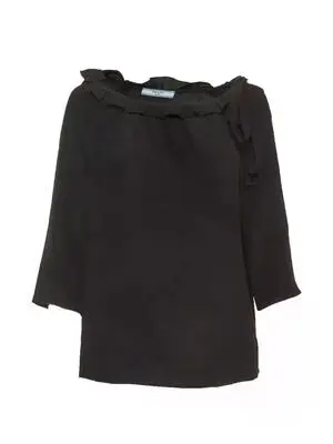 Prada 2023 Ruffle-trim Blouse - Black