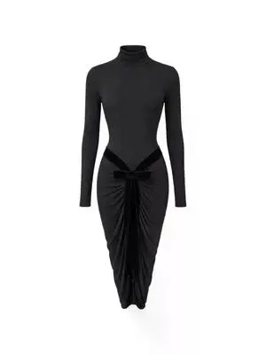 David Koma Bow-detail Ruched Midi Dress