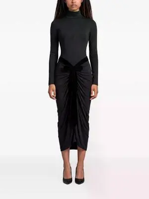 David Koma Bow-detail Ruched Midi Dress
