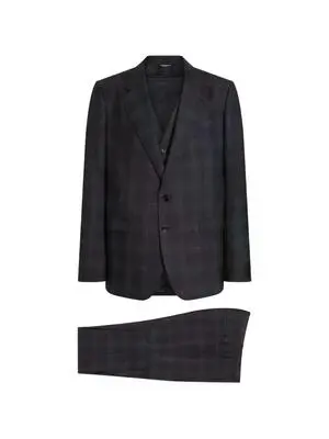 Dolce & Gabbana Single-breasted Martini Light Checked Wool Suit - Grey