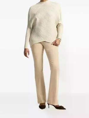 ELENA MIRÒ Ribbed-knit Asymmetric-hem Sweater