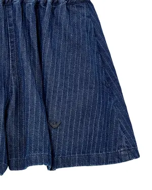 Emporio Armani Cotton Pinstriped Denim Shorts