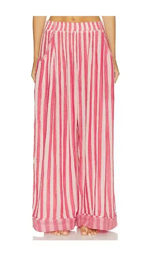 Free People X Intimately Fp One And Done Pj Pant In Red - Red Combo