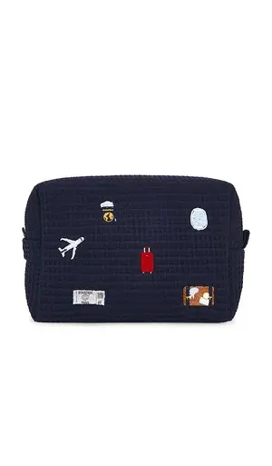 ABBODE Jet Set Traveler Icons Waffle Pouch - Navy