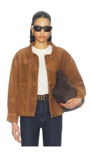 Heartloom Larissa Suede Jacket In Brown - Cigar
