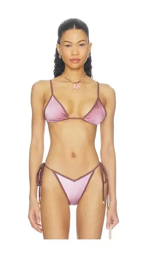 CIN CIN Thrills Bikini Top In Pink - Eclair
