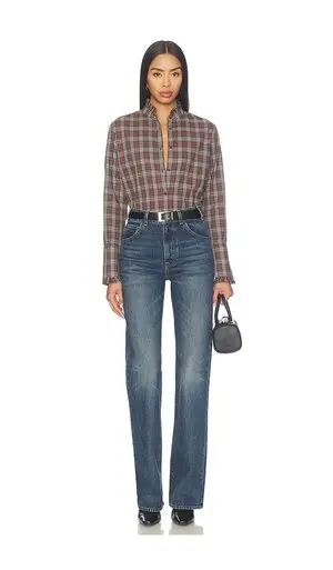 NILI LOTAN Elio Shirt In Brown