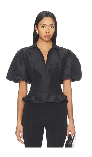 Simkhai Nessa Short Sleeve Top - Black