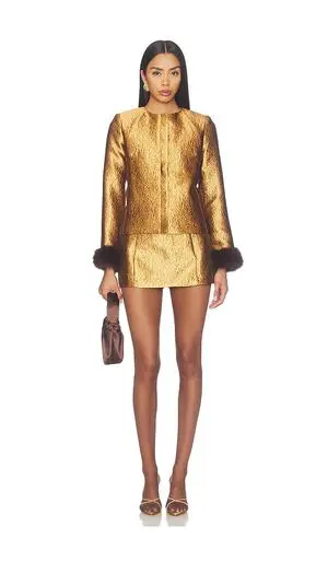 Amanda Uprichard Miles Jacket In Metallic