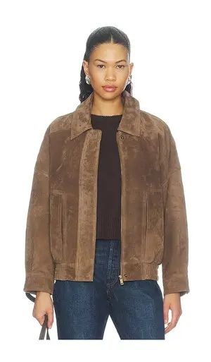 Heartloom Sully Suede Jacket In Brown - Cafe