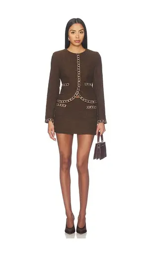 Amanda Uprichard Karrington Jacket In Chocolate