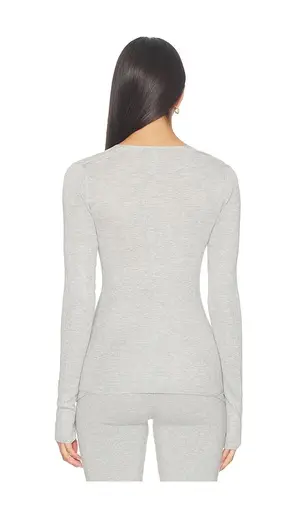 SKIMS Essential Sweaters Long Sleeve V-neck In Grey