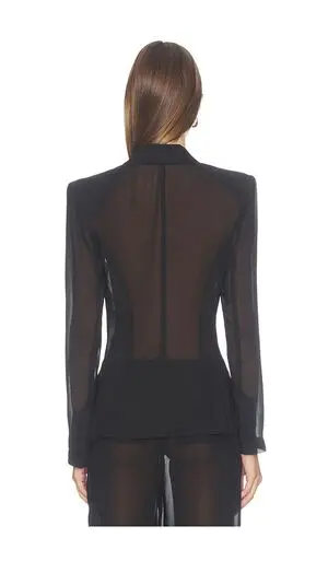 L'AGENCE Rouvier Sheer Pleated Blazer
