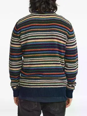 REVOLUTION Striped-knit Sweater - Blue