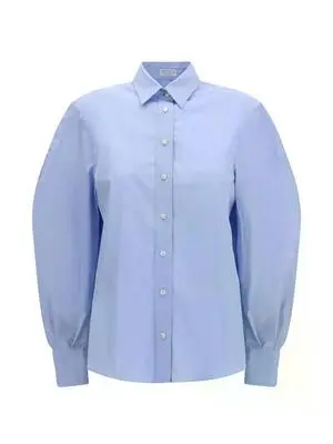 Brunello Cucinelli Bell-sleeve Cotton Shirt - Blue