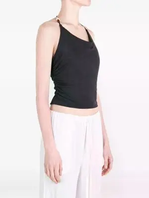 Free People Toni Bead-embellished Ruched Halterneck Tank Top