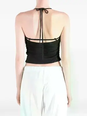 Free People Toni Bead-embellished Ruched Halterneck Tank Top