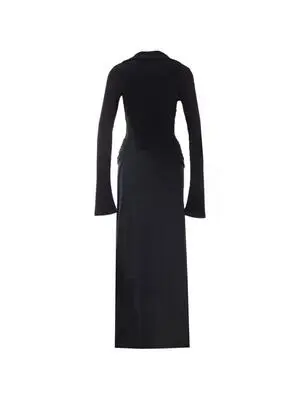 ELEH Ruched Long-sleeve Maxi Dress