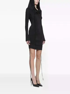 KNWLS Cu Ruched Hooded Mini Dress