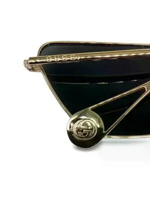 Gucci Geometric-frame Metal Sunglasses