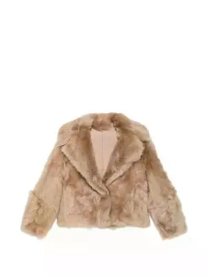 BLANCHA Shearling-finish Lapel-collar Jacket