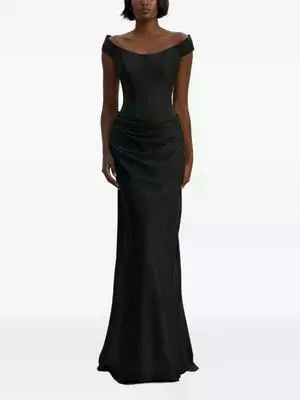 GEMY MAALOUF Off-shoulder Structured Corset Dress - Black