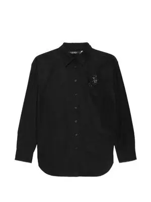 Ralph Lauren Embellished Logo-patch Shirt - Black