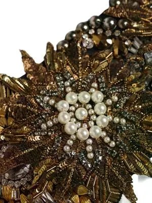 Dolce & Gabbana Crystal-embellished Floral-brooch Belt