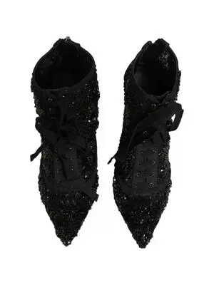 Dolce & Gabbana Embellished Mesh Ankle Boots
