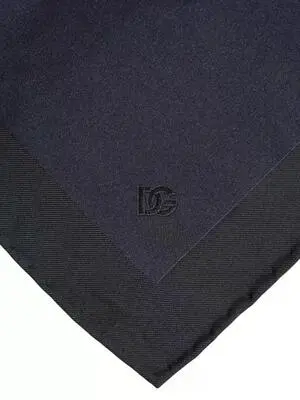 Dolce & Gabbana Logo-embroidered Silk Pocket Square - Black