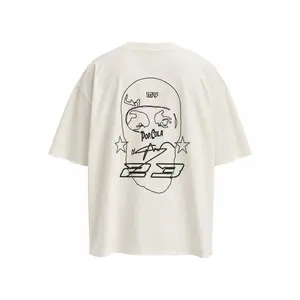 MYSIMPLICATED Neutrals/ Oversized Ivory T-shirt With Pop Cola Signature Design - Black