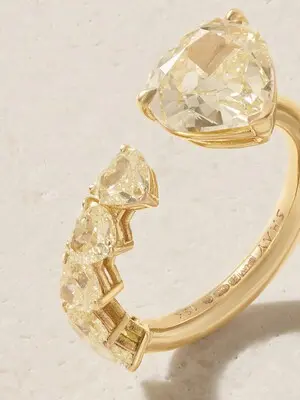 Shay Floating Heart 18-karat Rose Yellow Diamond Ring