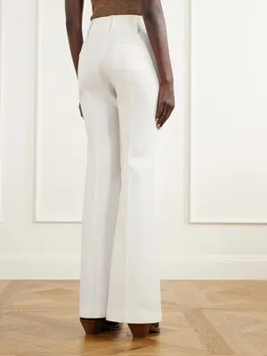 Gabriela Hearst Rhein Paneled Cotton And Linen-blend Woven Flared Pants