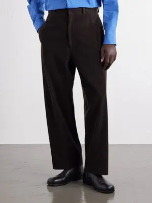 A.PRESSE Straight-leg Wool And Cotton-blend Corduroy Trousers
