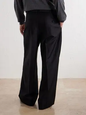 LEMAIRE Wide-leg Pleated Wool-blend Twill Trousers