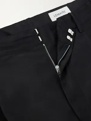 LEMAIRE Wide-leg Pleated Wool-blend Twill Trousers