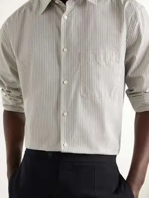 THE ROW Uday Striped Cotton-poplin Shirt