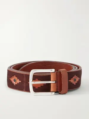 Anderson's 4cm Embellished Leather Belt - Brown