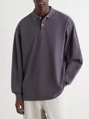 John Elliott Oversized Cotton-piqué Polo Shirt - Gray