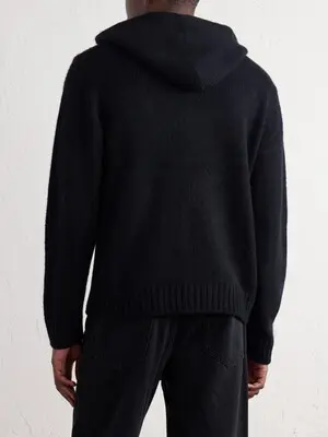 JAMES PERSE Ribbed Cashmere Zip-up Hoodie