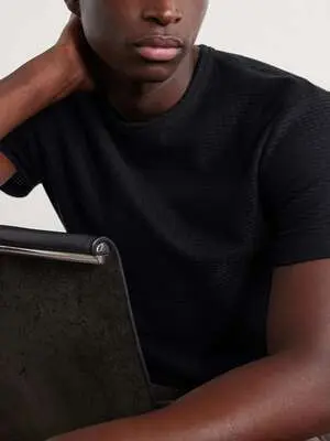 FRAME Cotton-jacquard T-shirt